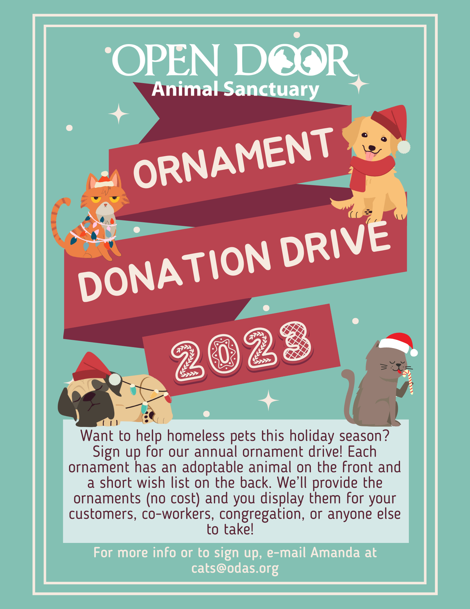2023 Ornament Drive! - Open Door Animal Sanctuary